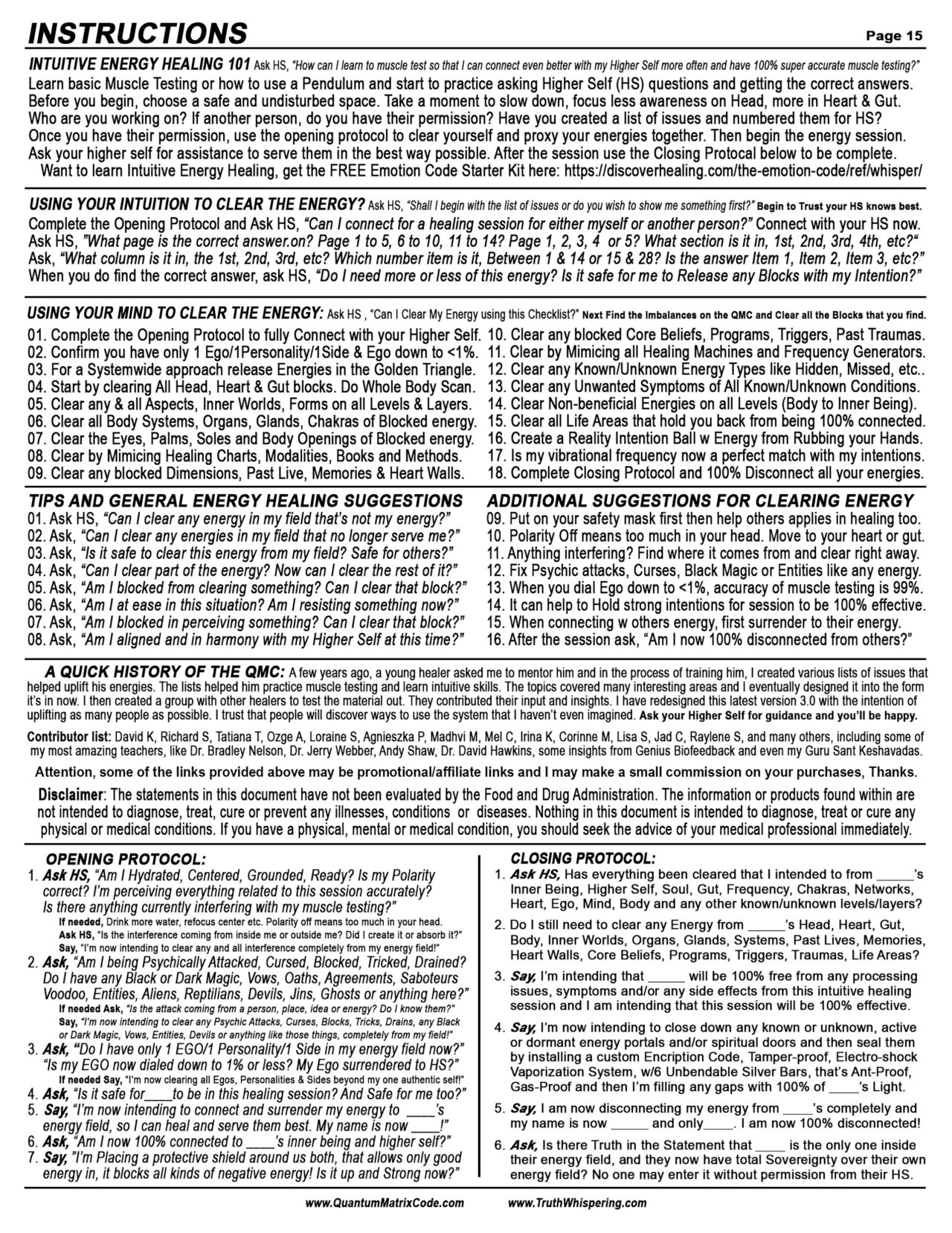 QMC Chart | The Quantum Matrix Code